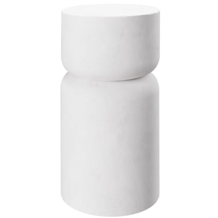 Set di 2 tavolini da salotto rotondi robusto ossido di magnesio bianco ...