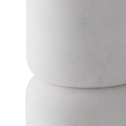 Set di 2 tavolini da salotto rotondi robusto ossido di magnesio bianco ...