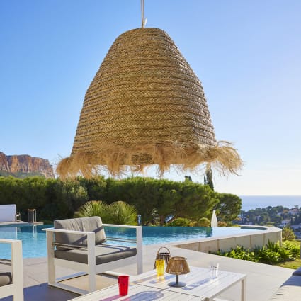 Lámpara colgante exterior con cable Beige D100CM Anafi big | Maisons du ...