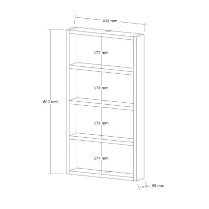 Wandregal mit 4 Ablagen H80 cm - LYA - Kieferoptik Lya | Maisons du Monde