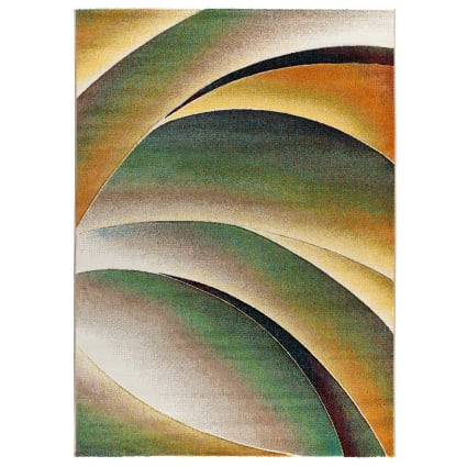 Tapis moderne vert/rouille/beige 120x170 cm Libet | Maisons du Monde