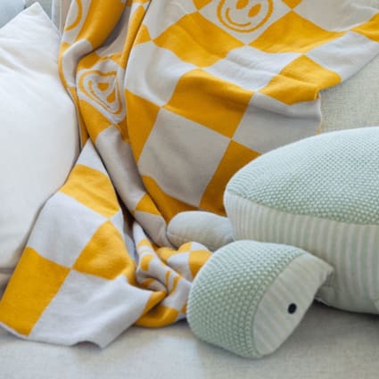 Couverture pour enfant "Smiley" moutarde | Maisons du Monde