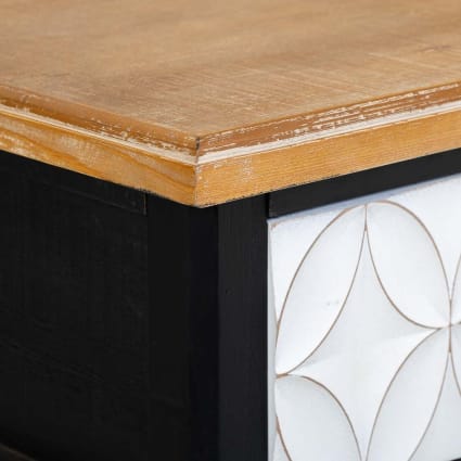 Table de chevet en bois avec 2 tiroirs et 1 étagère 48x35x82 Masaki ...