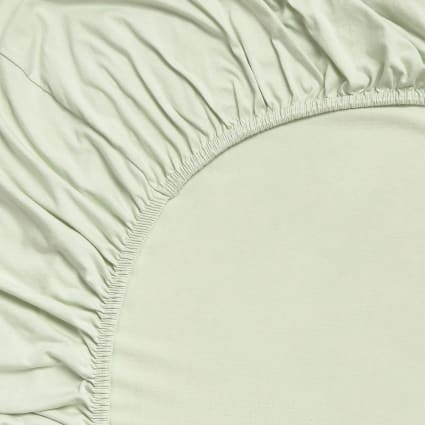 Sábana bajera algodón de punto ajustable color verde. Cama 105-120cm ...