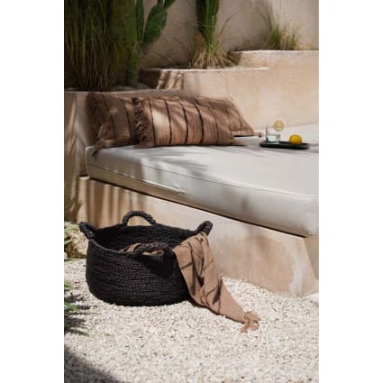 Cesto contenitore in erba marina nero 45x45 cm Quatre mains | Maisons ...