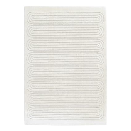 Tapis avec effet relief très doux beige 160 x 230 Sinea | Maisons du Monde