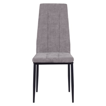 Set 4 sedie da camera in tessuto grigio scuro 50x44x96 cm | Maisons du ...