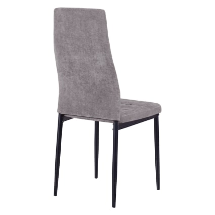 Set 4 sedie da camera in tessuto grigio scuro 50x44x96 cm | Maisons du ...