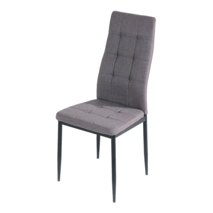 Set 4 sedie da camera in tessuto grigio scuro 50x44x96 cm | Maisons du ...