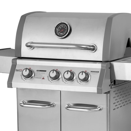 Barbecue a gas 4 fuochi in acciaio inox con termometro integrato ...