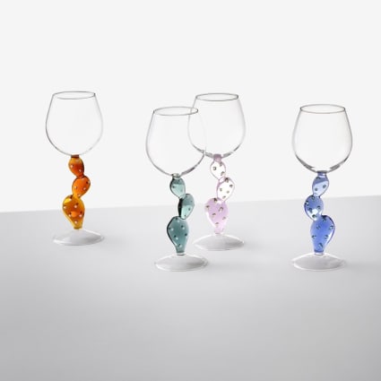 Verre à pied cactus bleu Desert plants | Maisons du Monde