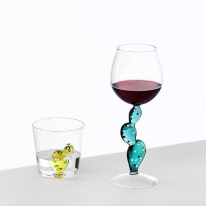 Verre à pied cactus bleu Desert plants | Maisons du Monde