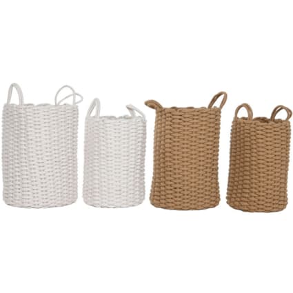 lot de 4 paniers de rangement en corde 30x30x43cm | Maisons du Monde