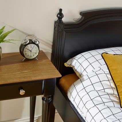 Bett 90x190 aus Akazienholz Schwarz Hannah | Maisons du Monde