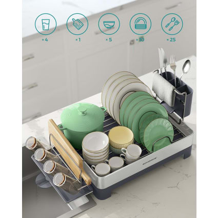 Escurreplatos de acero inoxidable para cocina de color gris plateado ...