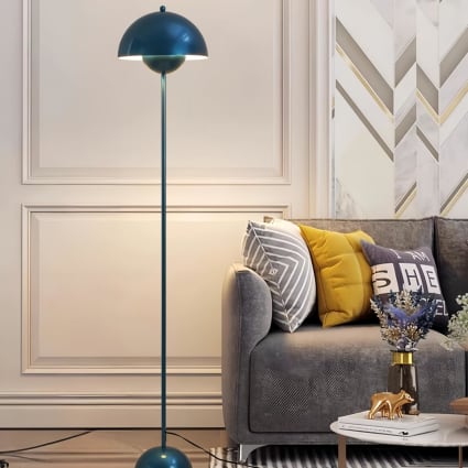 Lampadaire champignon métal bleu marine, H160 cm Sharom | Maisons du Monde