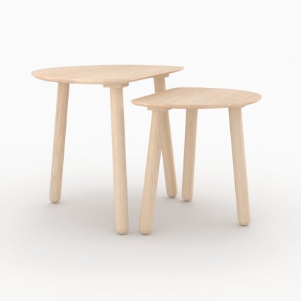 Tables gigognes en bois de frêne effet blanchi Montaine | Maisons du Monde