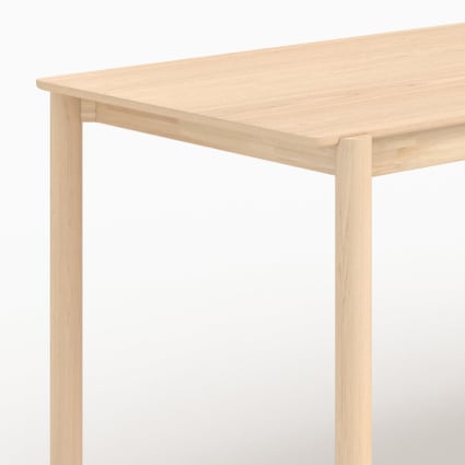 Table rectangulaire en placage frêne effet blanchi 6 places Irène ...