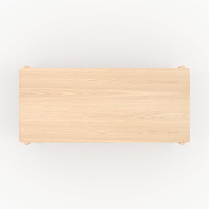 Table rectangulaire en placage frêne effet blanchi 6 places Irène ...