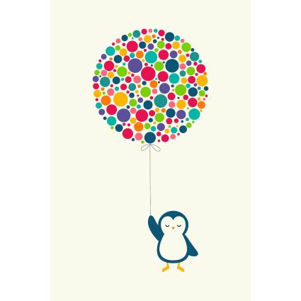 Tableau pingouin ballon imprimé sur toile 40x60 cm | Maisons du Monde