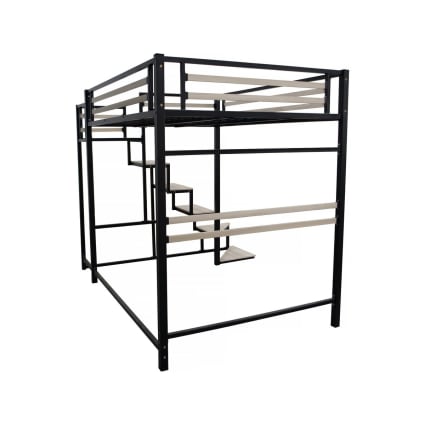 Lit superposé en métal noir 251 x 198 x 197 cm Lena | Maisons du Monde