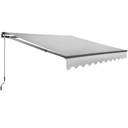 Store banne à bras articulé avec tissu déperlant 250x200cm gris clair ...