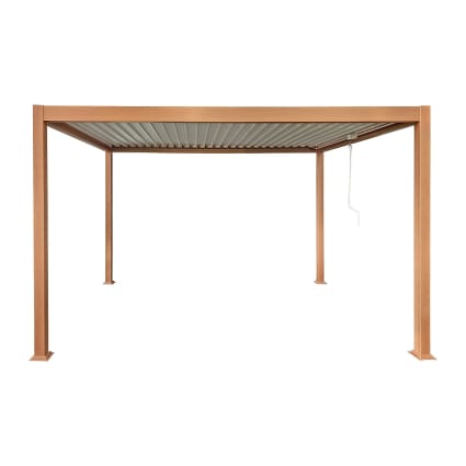 Pergola autoportée aluminium naturel foncé Amalfi | Maisons du Monde