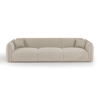 Canapé 4 places en tissu tramé toucher doux beige Lush | Maisons du Monde