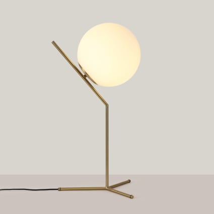 Lampada tavolo Ø25cm vetro opaco dorata E27 | Maisons du Monde