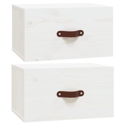Set di 2 Comodini a muro in legno bianco 40x29.5x22 cm | Maisons du Monde