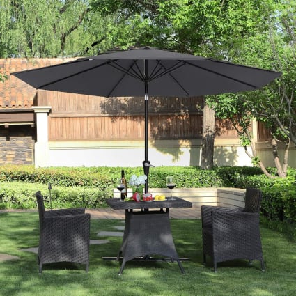 Sombrilla de jardín de 300 cm con manivela sin base de color gris Sunny ...