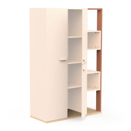 Armadio con 3 ante apribili e 5 vani L119,7 cm - Beige Camillia ...