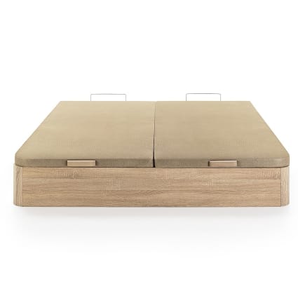 Rete da letto contenitore effetto legno naturale chiaro 180 x 200 cm ...