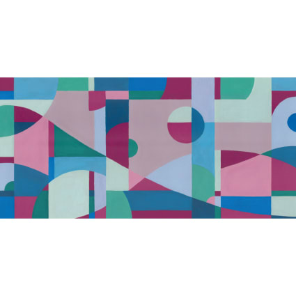 Carta da parati panoramica con forme grafiche colorate, Blu Axelle ...