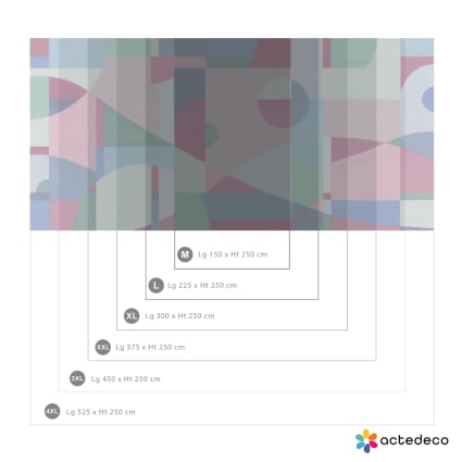 Carta da parati panoramica con forme grafiche colorate, Blu Axelle ...