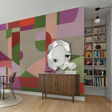 Carta da parati panoramica con forme grafiche colorate, Malv Axelle ...