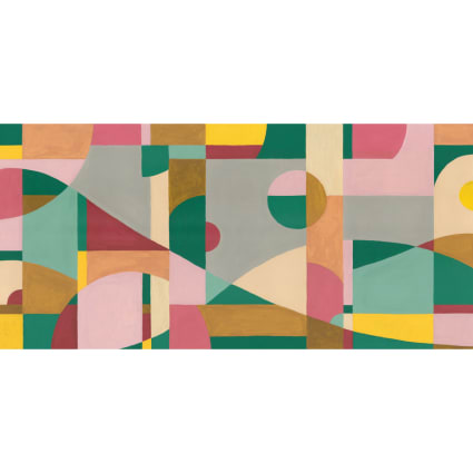 Carta da parati panoramica con forme grafiche colorate, Verd Axelle ...