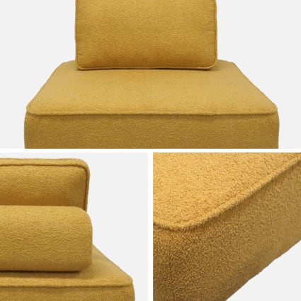 per divano modulare in tessuto bouclé, 1 posto, mostarda Bao | Maisons ...