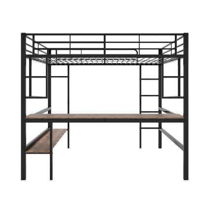 Litera de metal negra 140x200 cm con almacenaje | Maisons du Monde
