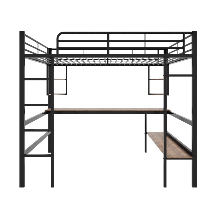 Litera de metal negra 140x200 cm con almacenaje | Maisons du Monde