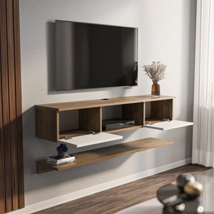 TV Lowboard 140 cm, walnussbraun und weiß Elia | Maisons du Monde