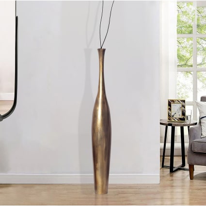 Bodenvase aus Aluminium, 100 cm gold | Maisons du Monde