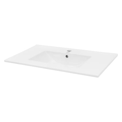 Lavabo in ceramica con set di scarico lavabo da incasso | Maisons du Monde