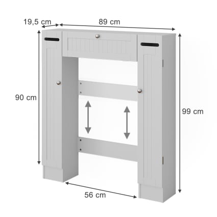 Armoire toilette distributeur papier toilette à gauche à droit 89x99cm ...