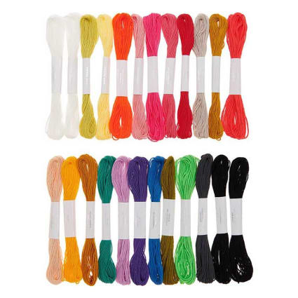 24 fils à broder en coton - Multicolore | Maisons du Monde