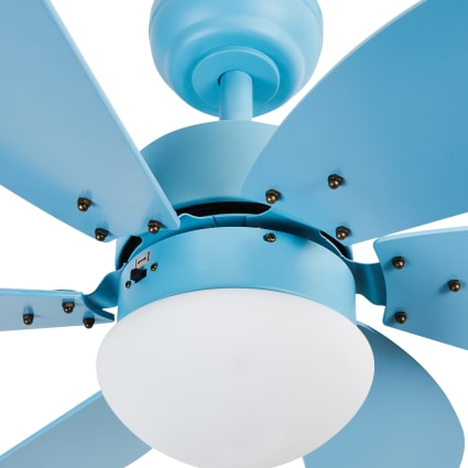 Ventilatore a soffitto con luce con telecomando led blu Logar | Maisons ...