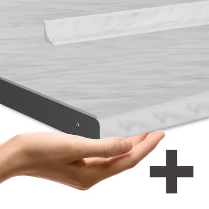 Cuisine avec armoire haute PT Marbre Béton/force dor Chêne 300x81,6cm ...