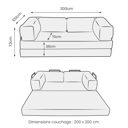 Canapé compressé 3 places modulable en velours côtelé terra Trendy ...
