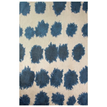 Tapis salon et chambre moderne tissé plat 140x200 cm Bleu Bullet ...