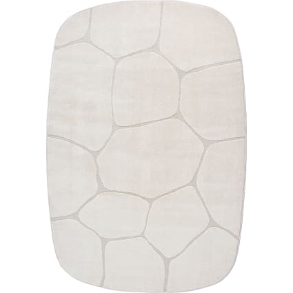 Teppich Everest modern eleganter Stein-Look, Creme, 160 x 230 cm oval ...
